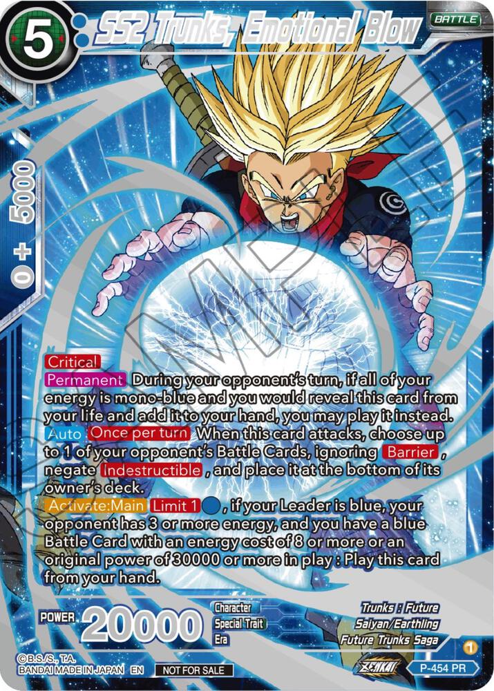 SS2 Trunks, Emotional Blow (Championship 2023 Reward Alternate Art Card ...