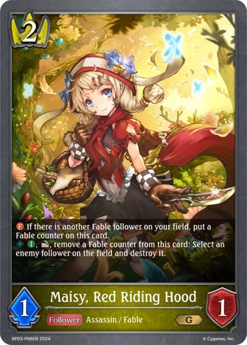 Maisy, Red Riding Hood - P06EN (Foil) - BP03: Flame of Laevateinn - Shadowverse: Evolve ...