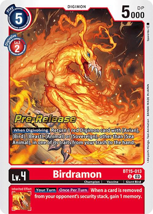 Birdramon - Dimensional Phase Pre-Release Cards - Digimon Card Game