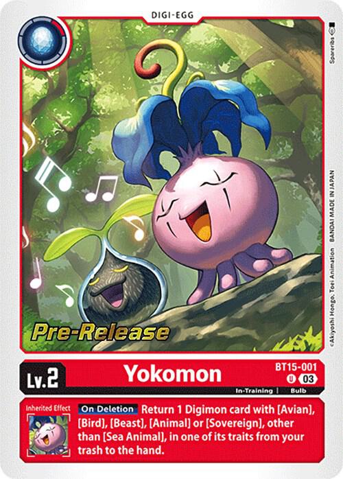 Yokomon - Exceed Apocalypse Pre-Release Cards - Digimon Card Game ...