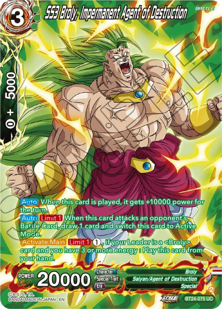 SS3 Broly, Impermanent Agent of Destruction (Collector Booster Silver ...