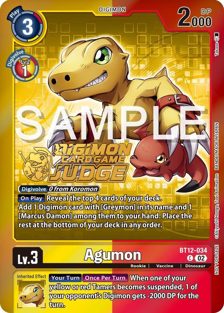 Agumon - BT12-034 (Judge Pack 5) - Across Time - Digimon Card Game - TCGplayer.com
