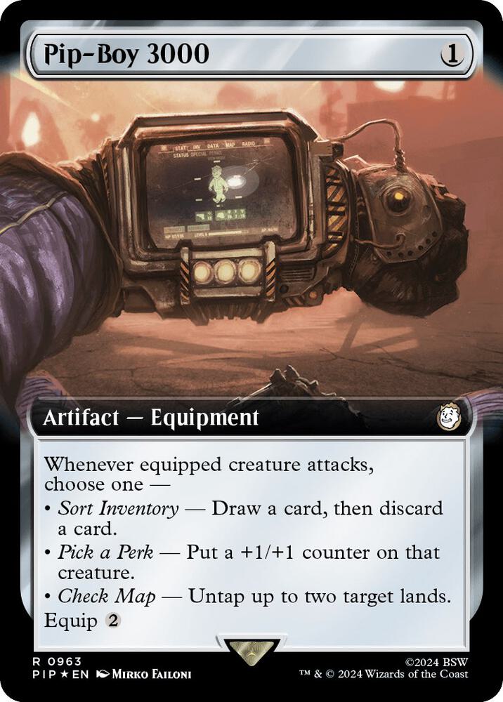 Pip-Boy 3000 (Extended Art) (Surge Foil) - Universes Beyond: Fallout - Magic: The Gathering ...