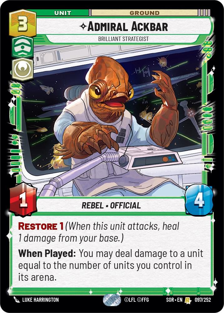 Admiral Ackbar - Brilliant Strategist - Spark of Rebellion - Star Wars: Unlimited - TCGplayer.com