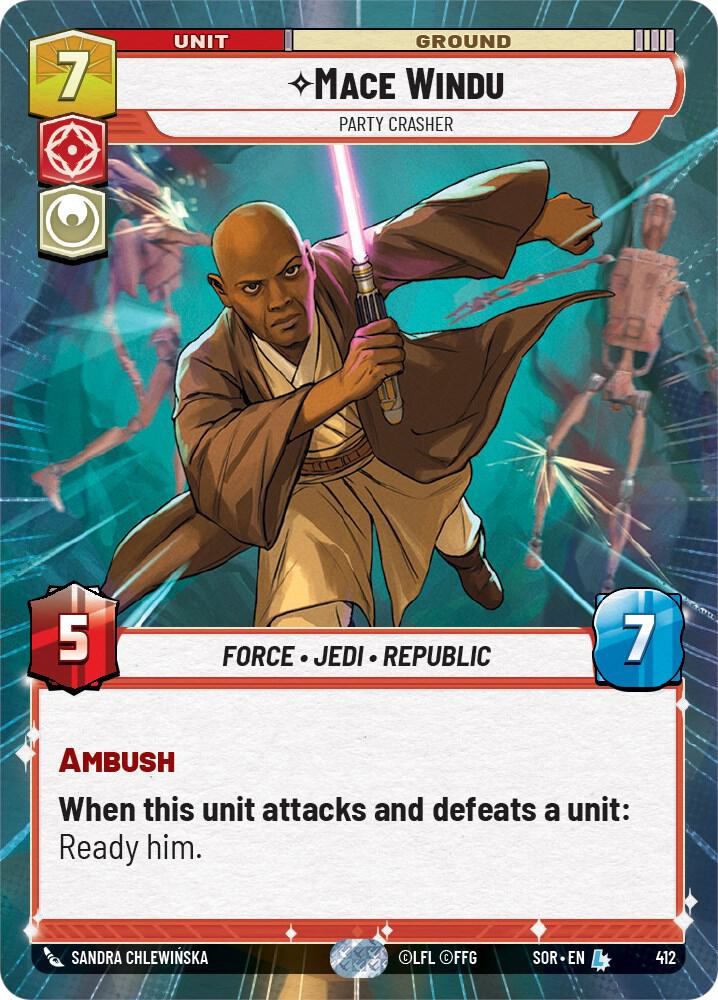 Mace Windu - Party Crasher (Hyperspace) - Spark of Rebellion - Star Wars: Unlimited - TCGplayer.com