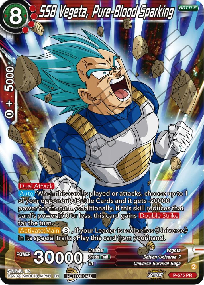 SSB Vegeta, Pure-Blood Sparking (Zenkai Series Tournament Pack Vol.7 ...