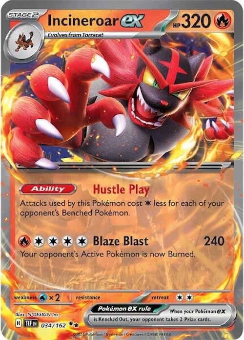 Incineroar ex - 034/162 - SV05: Temporal Forces - Pokemon - TCGplayer.com
