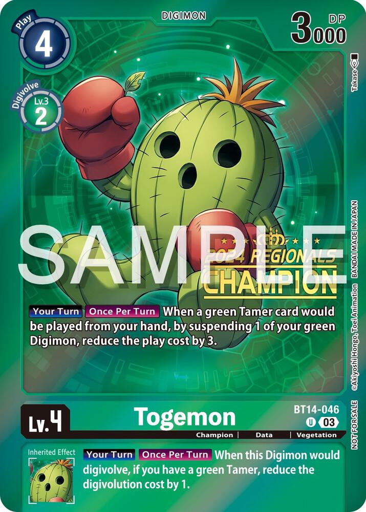 Togemon (2024 Regionals Champion) - Blast Ace - Digimon Card Game ...