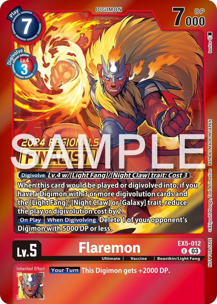Flaremon (2024 Regionals Finalist) - Animal Colosseum - Digimon Card ...
