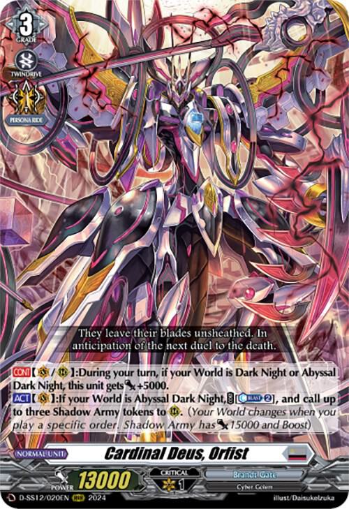 Cardinal Deus, Orfist - D-SS12: Triple Drive Booster - Cardfight Vanguard