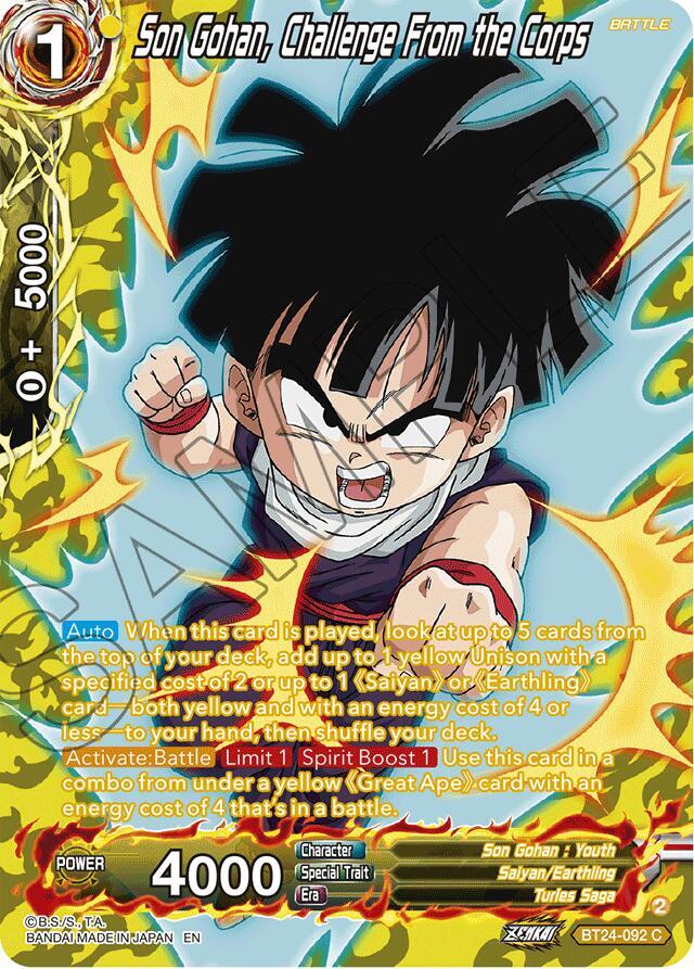 Son Gohan, Challenge From the Corps (Collector Booster Silver) - Beyond ...