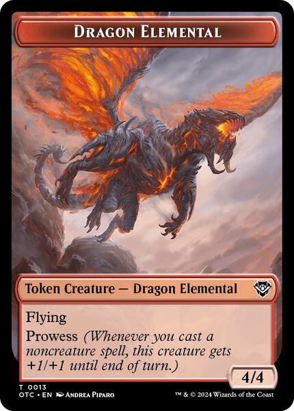 Dragon Elemental // Bird Illusion Double-Sided Token - Commander ...