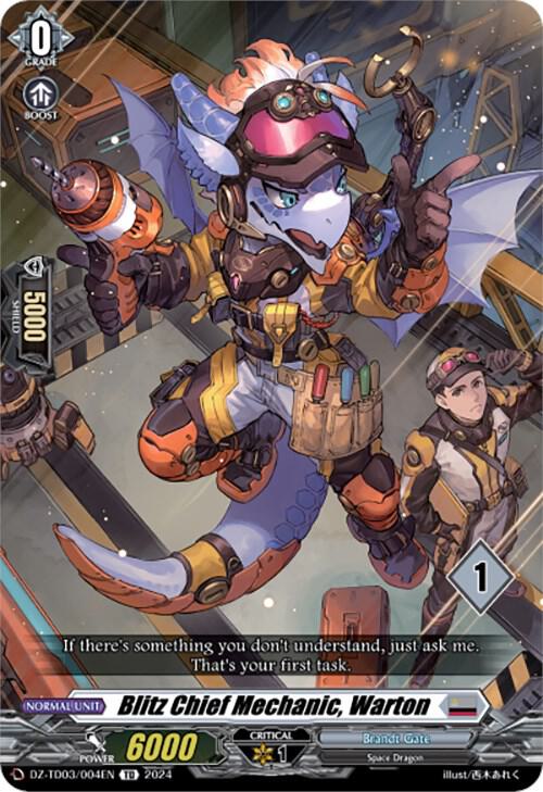 Blitz Chief Mechanic, Warton (1) - DZ-TD03: Start Up Trial Deck "Brandt Gate" - Cardfight Vanguard