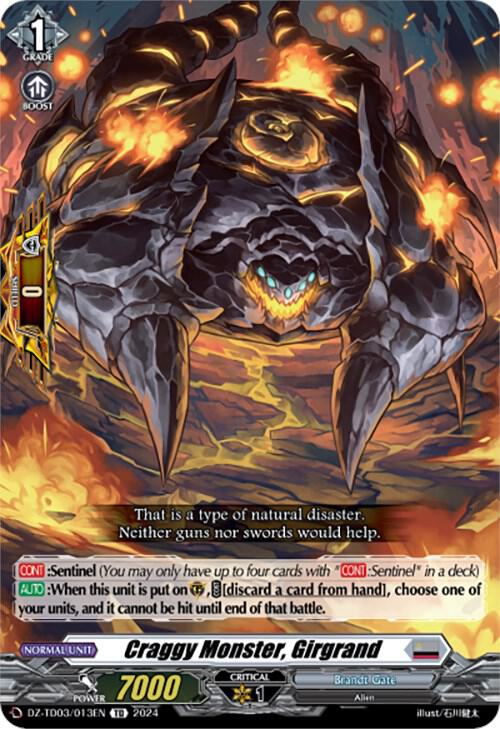 Craggy Monster, Girgrand - DZ-TD03: Start Up Trial Deck "Brandt Gate" - Cardfight Vanguard