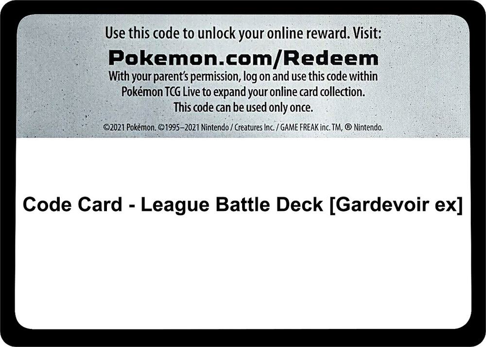 Code Card - League Battle Deck [Gardevoir ex] - Miscellaneous Cards ...