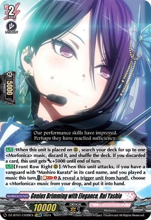 Genius Brimming with Elegance, Rui Yashio (EXRRR) - DZ-BT01: Fated Clash - Cardfight Vanguard