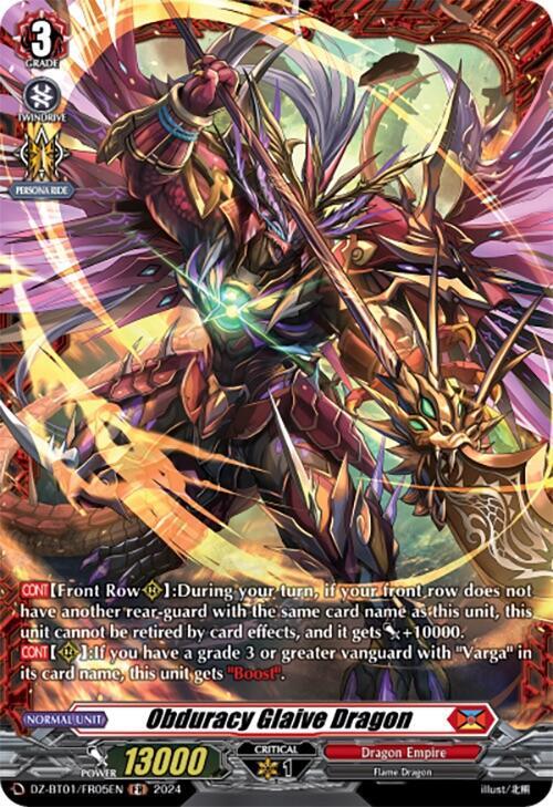 Obduracy Glaive Dragon (FR) - DZ-BT01: Fated Clash - Cardfight Vanguard - TCGplayer.com
