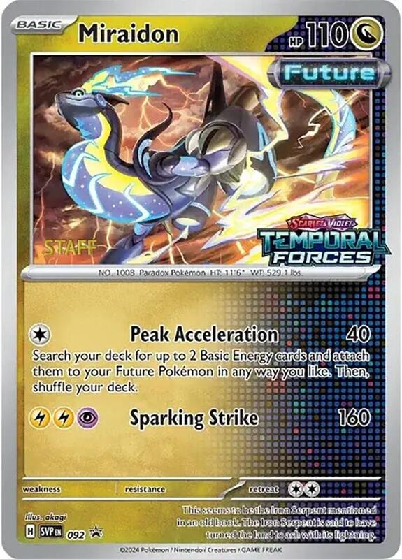 Miraidon - 092 (Prerelease) [Staff] - SV: Scarlet & Violet Promo Cards ...