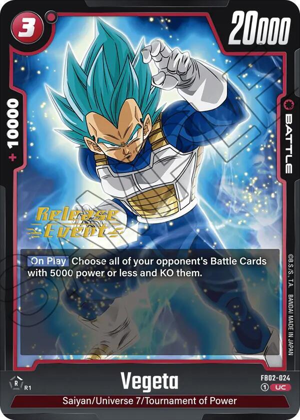Vegeta - FB02-024 - Blazing Aura Release Event Cards - Dragon Ball Super: Fusion World ...