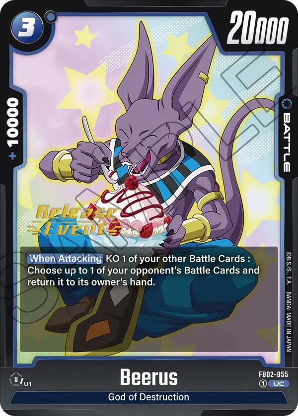 Beerus - FB02-055 - Blazing Aura Release Event Cards - Dragon Ball ...
