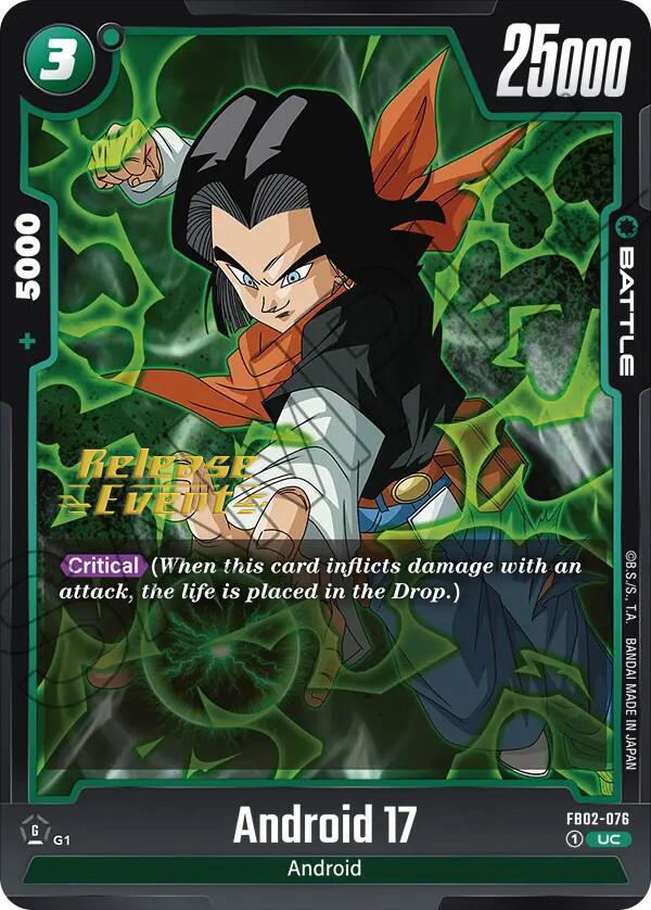 Android 17 - FB02-076 - Blazing Aura Release Event Cards - Dragon Ball Super: Fusion World ...