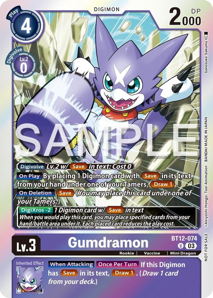 Gumdramon - BT12-074 (Official Tournament Vol.13 Winner Pack) - Across ...