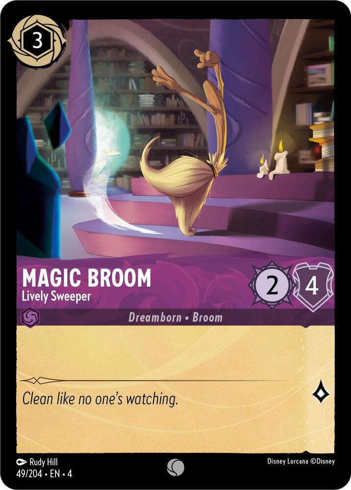 Magic Broom - Lively Sweeper - Ursula's Return - Disney Lorcana ...