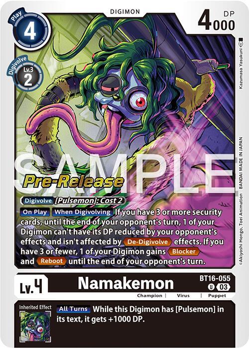 Namakemon - Beginning Observer Pre-Release Cards - Digimon Card Game ...