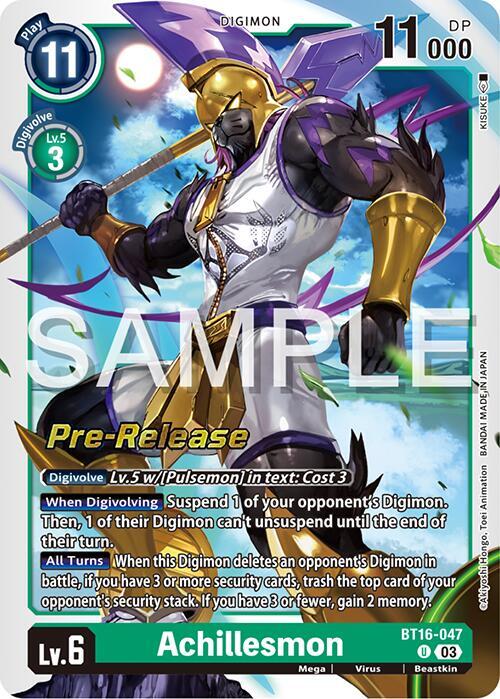 Achillesmon - Beginning Observer Pre-Release Cards - Digimon Card Game ...