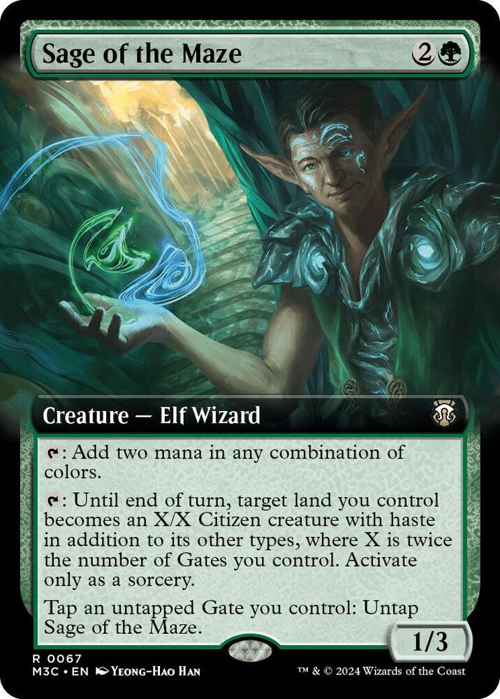 Sage of the Maze (Extended Art) (Ripple Foil) - Commander: Modern Horizons 3 - Magic: The ...