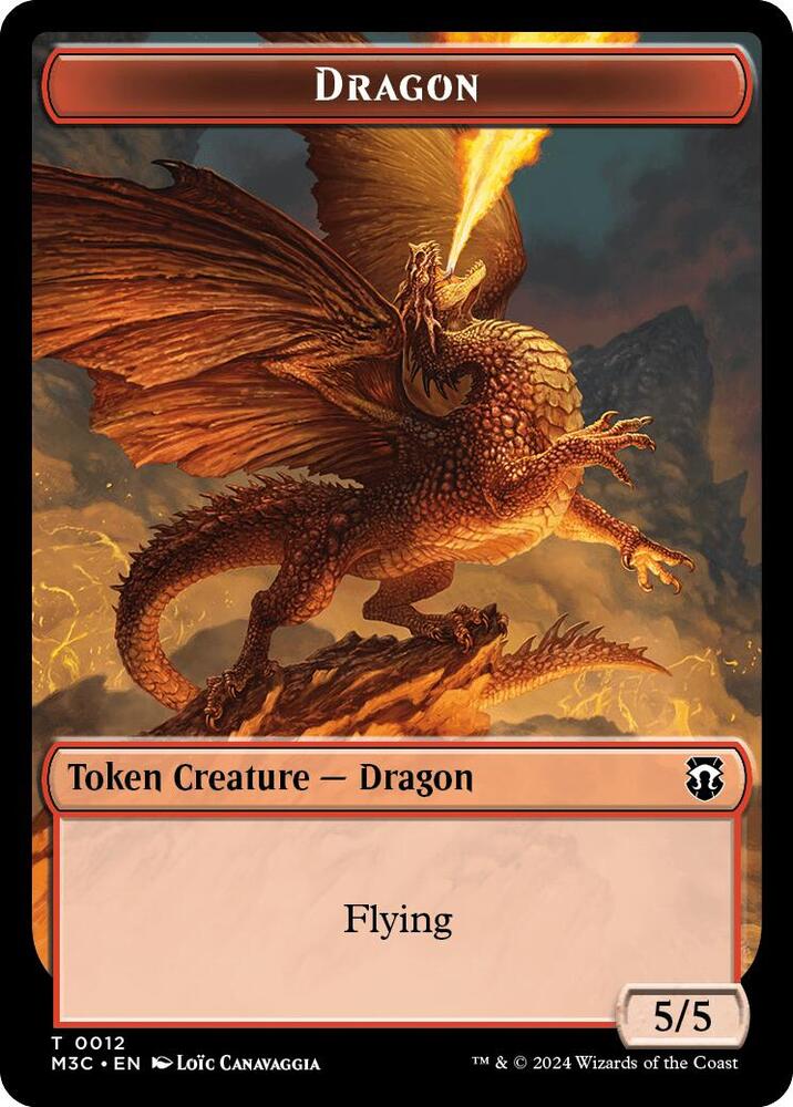 Treasure // Dragon Double-Sided Token - Commander Legends: Battle for ...