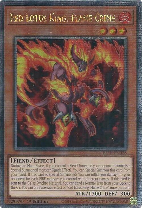 Red Lotus King, Flame Crime (Quarter Century Secret Rare) - Battles of Legend: Terminal Revenge ...