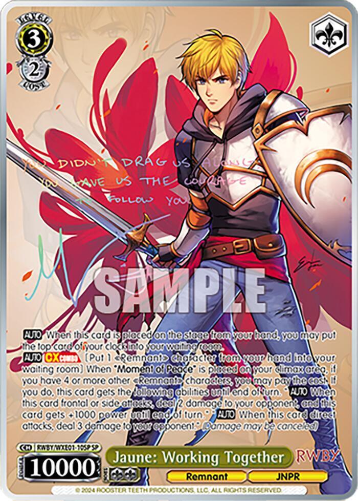 Jaune: Working Together (SP) - RWBY Premium Booster - Weiss Schwarz ...