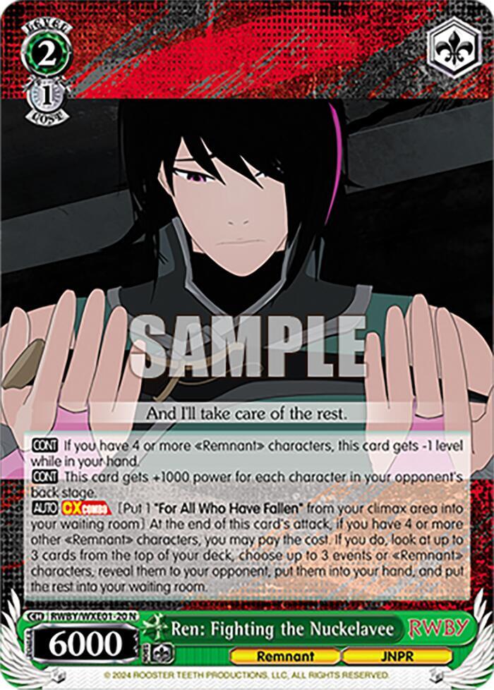 Ren: Fighting the Nuckelavee - RWBY Premium Booster - Weiss Schwarz ...