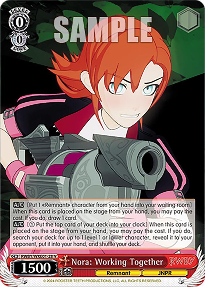Nora: Working Together - RWBY Premium Booster - Weiss Schwarz ...