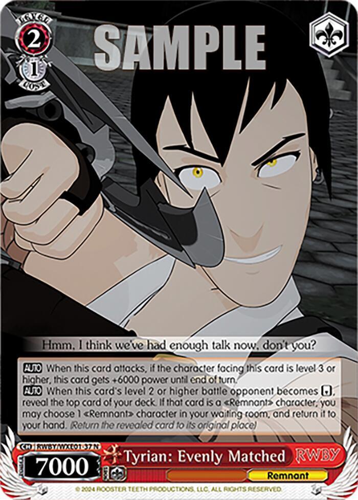 Tyrian: Evenly Matched - RWBY Premium Booster - Weiss Schwarz