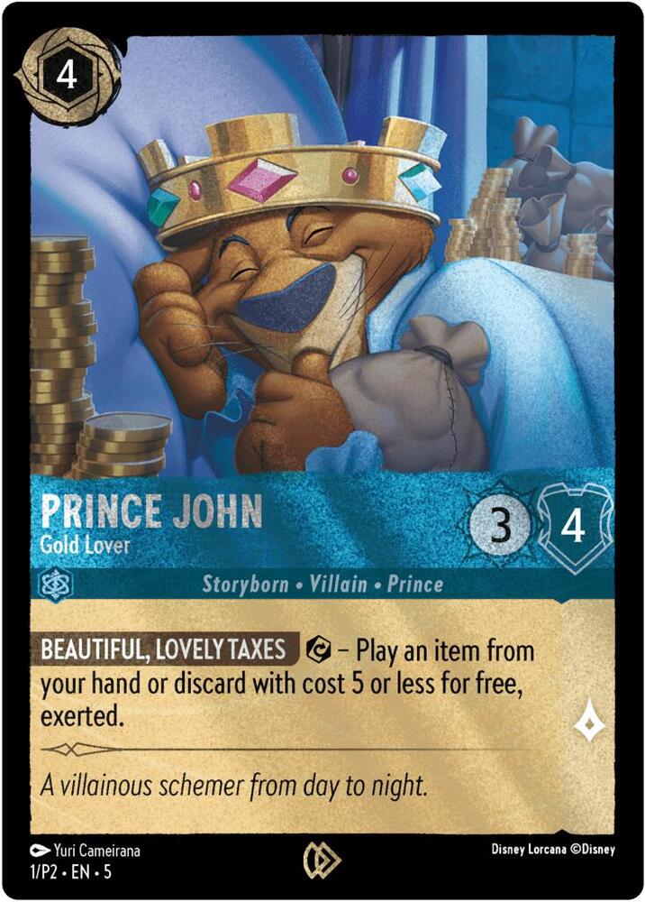 Prince John - Gold Lover - Disney Lorcana Promo Cards - Disney Lorcana ...