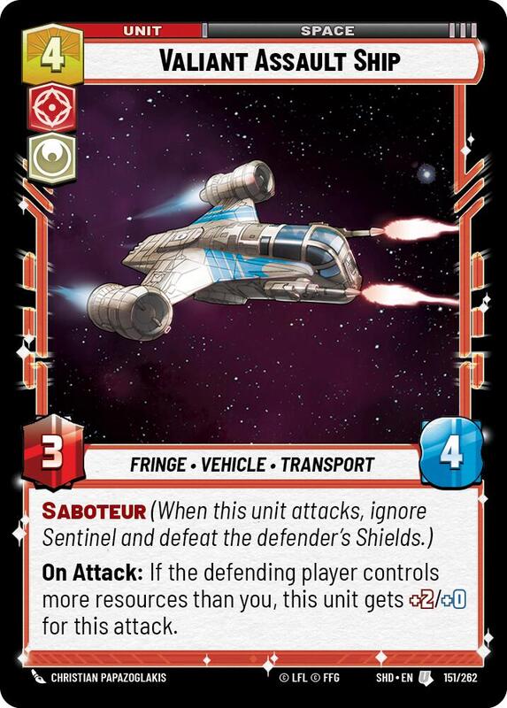 Valiant Assault Ship - Shadows of the Galaxy - Star Wars: Unlimited ...