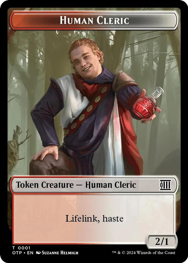 Human Cleric // Plot Double-Sided Token - Outlaws of Thunder Junction ...