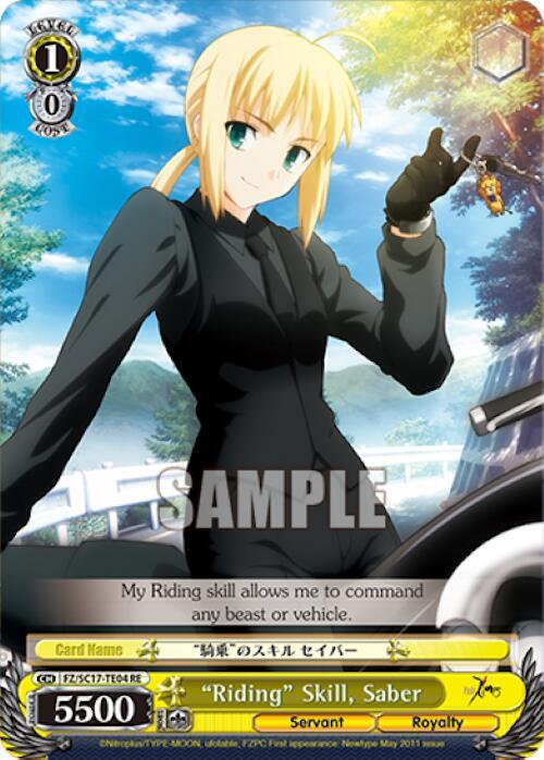 "Riding" Skill, Saber (TD) - Fate/Zero Chronicle Set - Weiss Schwarz ...