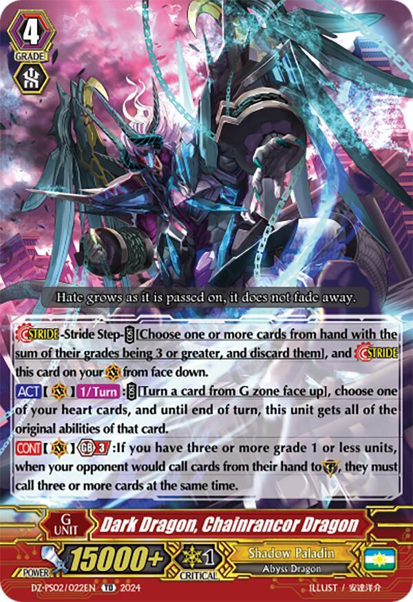 Dark Dragon, Chainrancor Dragon - DZ-PS02: Premium Deckset “Revenger” - Cardfight Vanguard