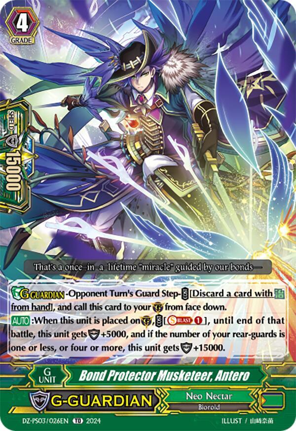 Bond Protector Musketeer, Antero - DZ-PS03: Premium Deckset “Musketeer” - Cardfight Vanguard