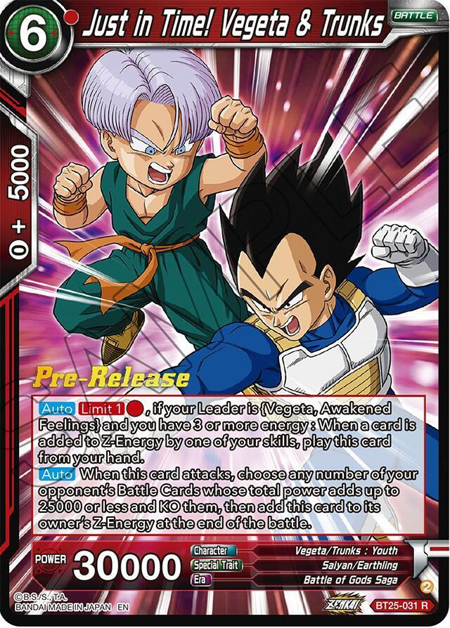Just in Time! Vegeta & Trunks - Legend of the Dragon Balls Pre-Release ...