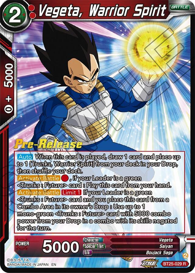Vegeta, Warrior Spirit - Legend of the Dragon Balls Pre-Release Cards ...