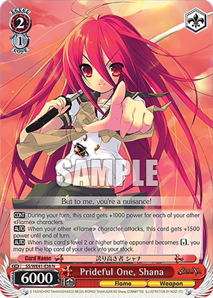 Prideful One, Shana - Shakugan no Shana Premium Booster - Weiss Schwarz ...