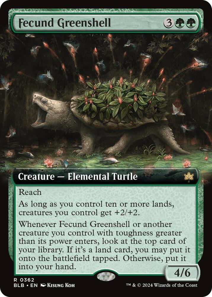Fecund Greenshell (Extended Art) - Bloomburrow - Magic: The Gathering ...
