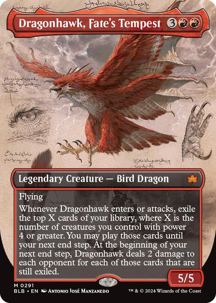 Dragonhawk, Fate's Tempest (Borderless) - Bloomburrow - Magic: The Gathering - TCGplayer.com