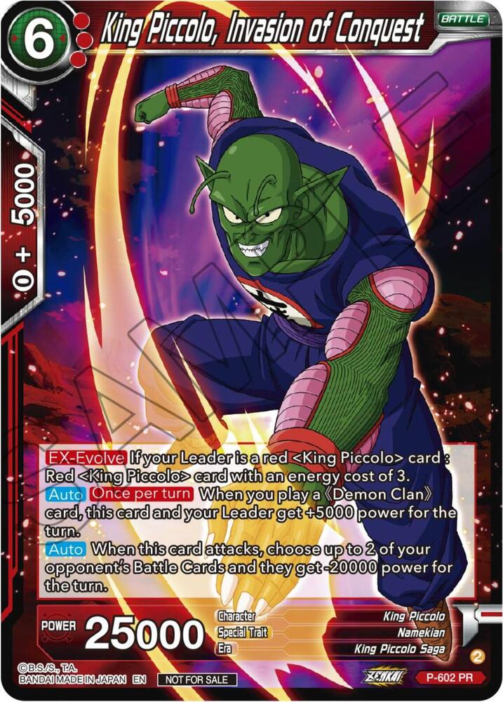 King Piccolo, Invasion of Conquest (Zenkai Series Tournament Pack Vol.8 ...