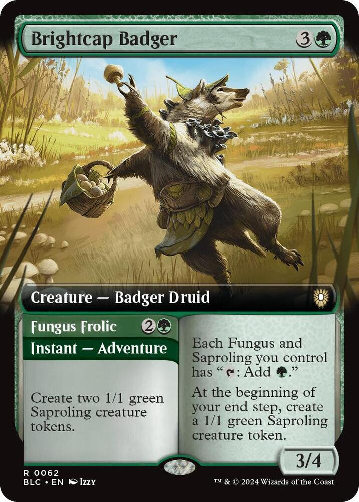 Brightcap Badger (Extended Art) - Commander: Bloomburrow - Magic: The ...