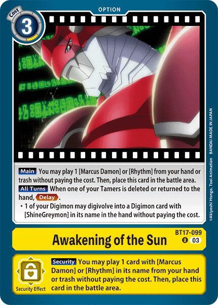 Awakening of the Sun - Secret Crisis - Digimon Card Game